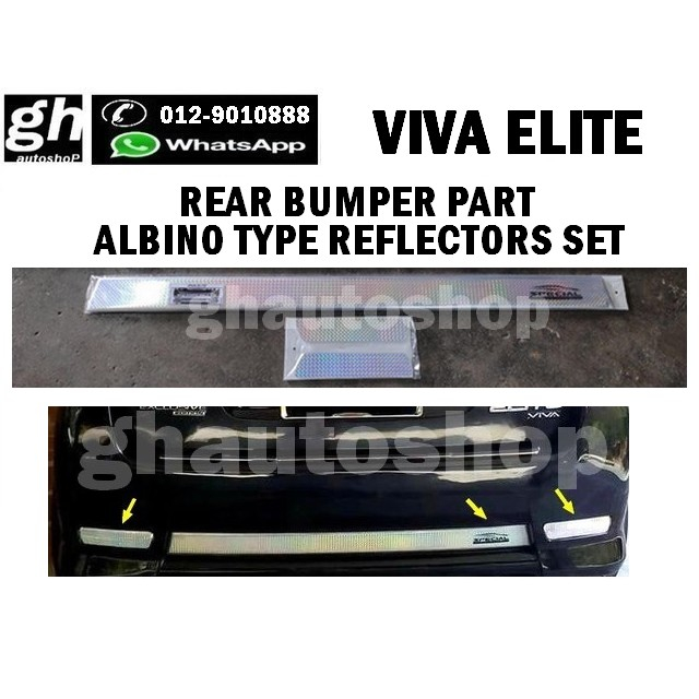 VIVA ELITE albino type rear bumper part reflectors set (3pcs) | Shopee ...