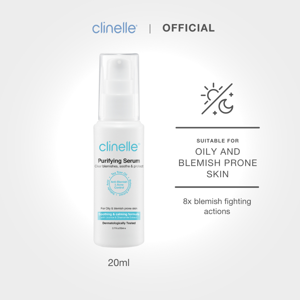Clinelle Purifying Serum 20ml - Calms Acne Prone Skin, Removes Dead ...