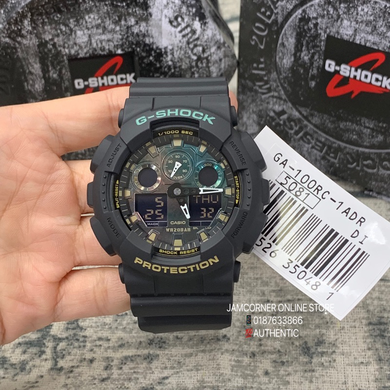 100% ORIGINAL CASIO G-SHOCK GA-100RC-1A neoclassic black and rust ...