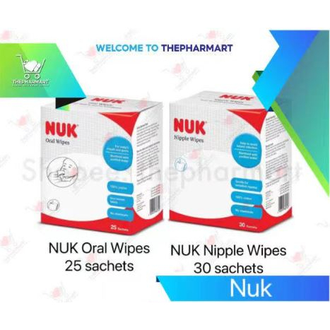 Nuk Nipple Wipes (30 Sachets) / Nuk Oral Wipes (25 Sachets) | Shopee ...