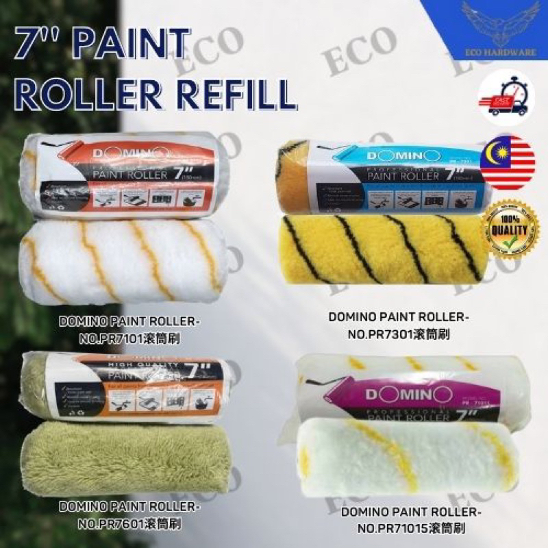 DOMINO 7" Wall Paint Roller Refill Roller Cat Air Roller Cat Minyak ...