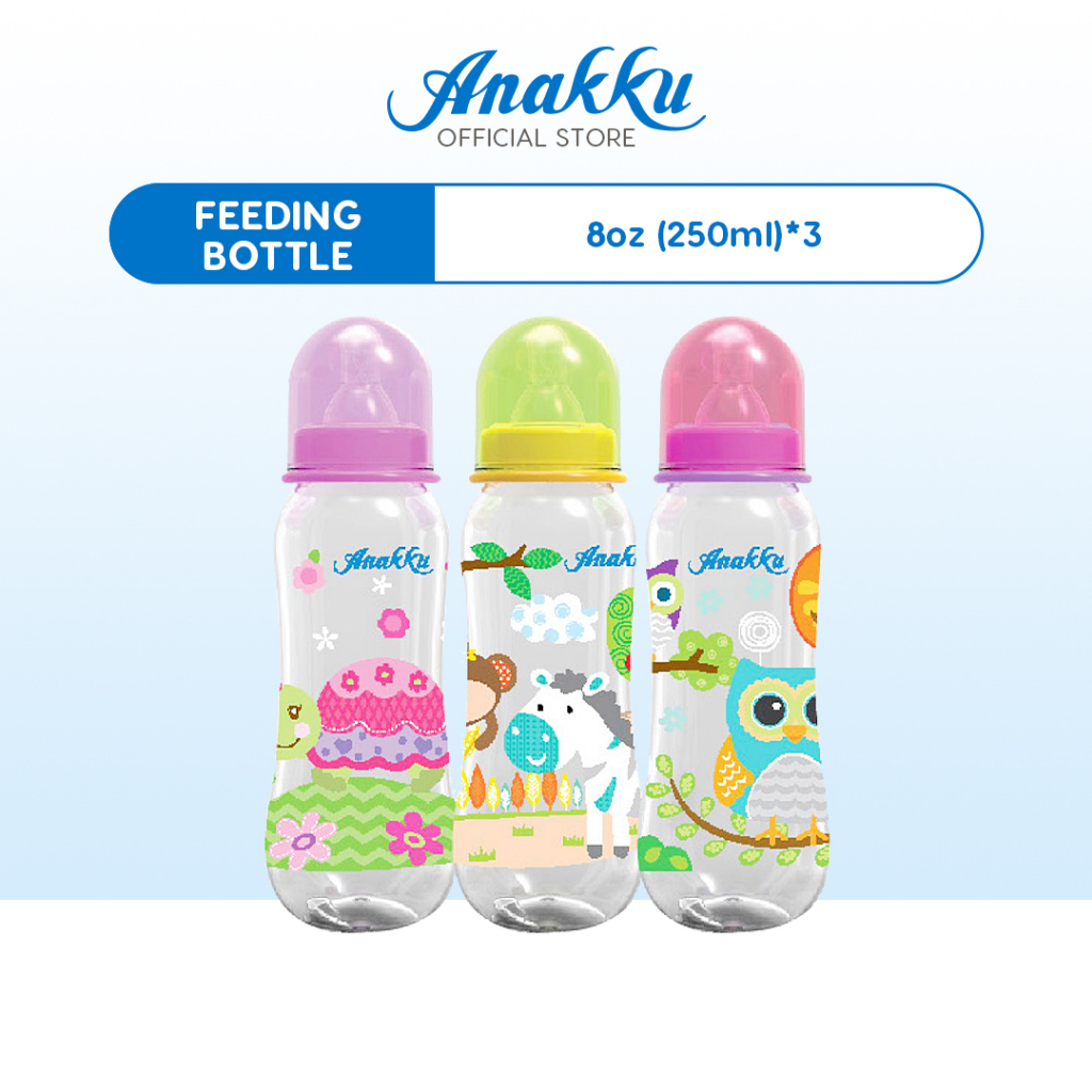 Anakku PP Feeding Bottle Botol Susu - 8oz x 3 (250ml) (Girl) 173-044 ...