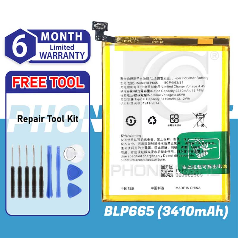 Battery Bateri BLP665 For OPPO F7 YOUTH (3410 mAh) | Shopee Malaysia