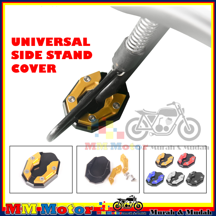 UNIVERSAL SIDE STAND COVER CNC ALLOY YAMAHA LC135 Y15ZR R15 NMAX NVX ...