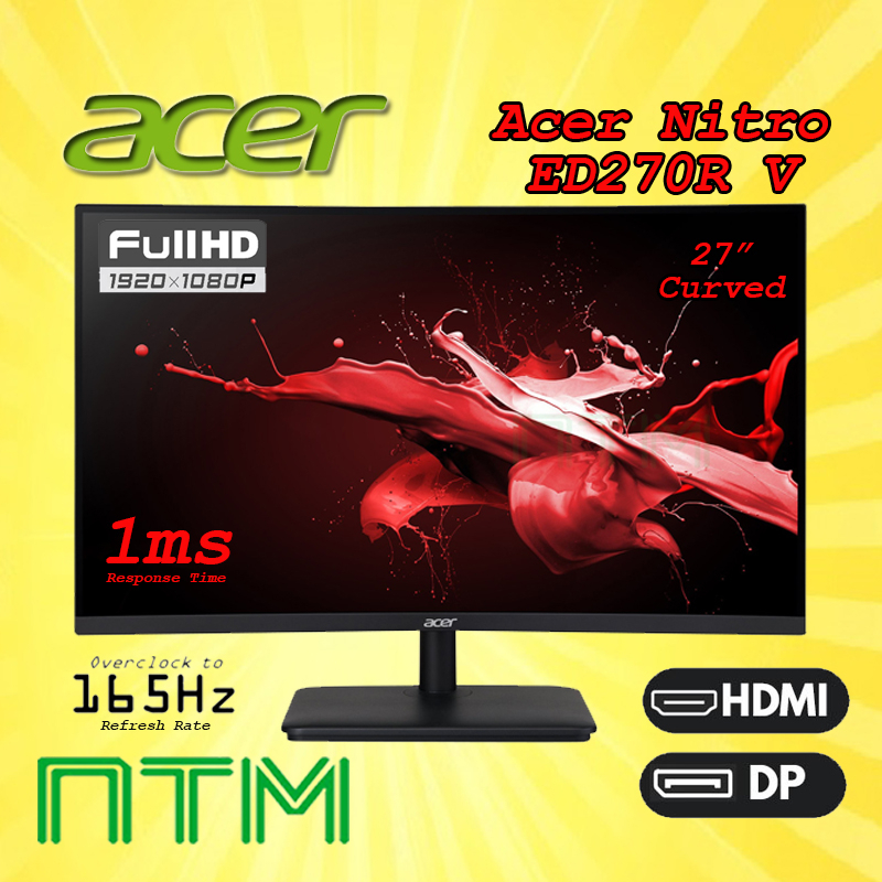 Acer Nitro ED270R VBIIPX Curved LED Gaming Monitor (27" FHD/1920 x 1080 ...