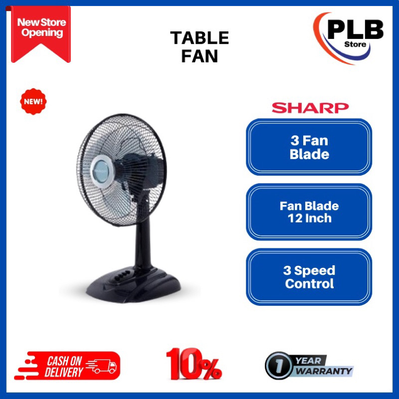 SHARP TABLE FAN PJT129(3 BLADE/3 SPEED/12 INCH) | Shopee Malaysia