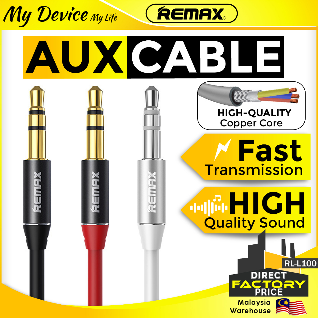 REMAX RL-L100 Jack Aux Cable 100CM Audio 3 5mm Audio Cable Headphone Cable Audio Extension Cable ...