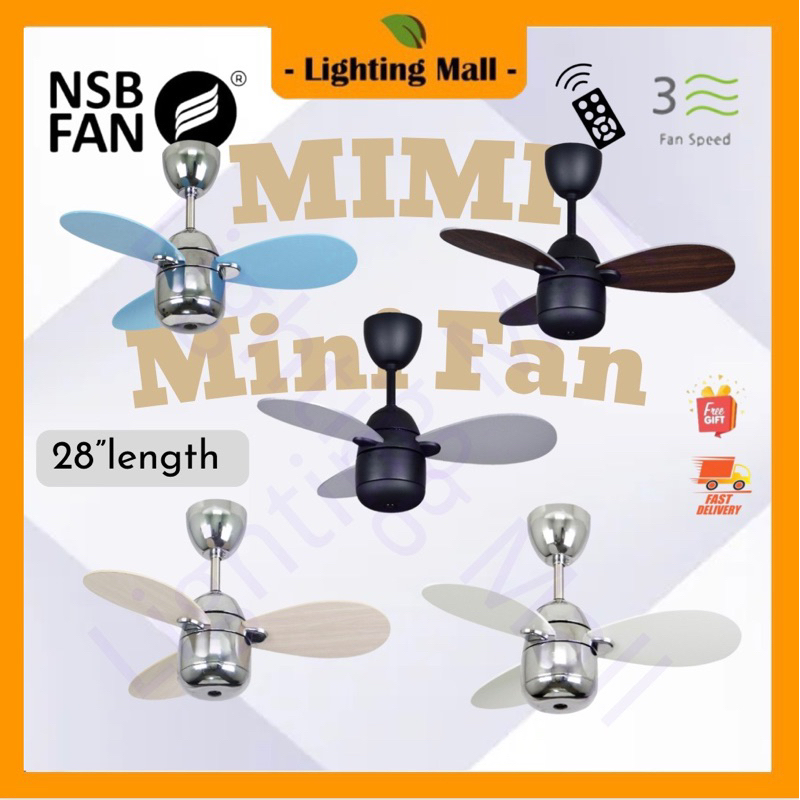 NSB MIMI 28“/NSB WIWI 38" mini baby ceiling fan AC motor 3 blade with ...