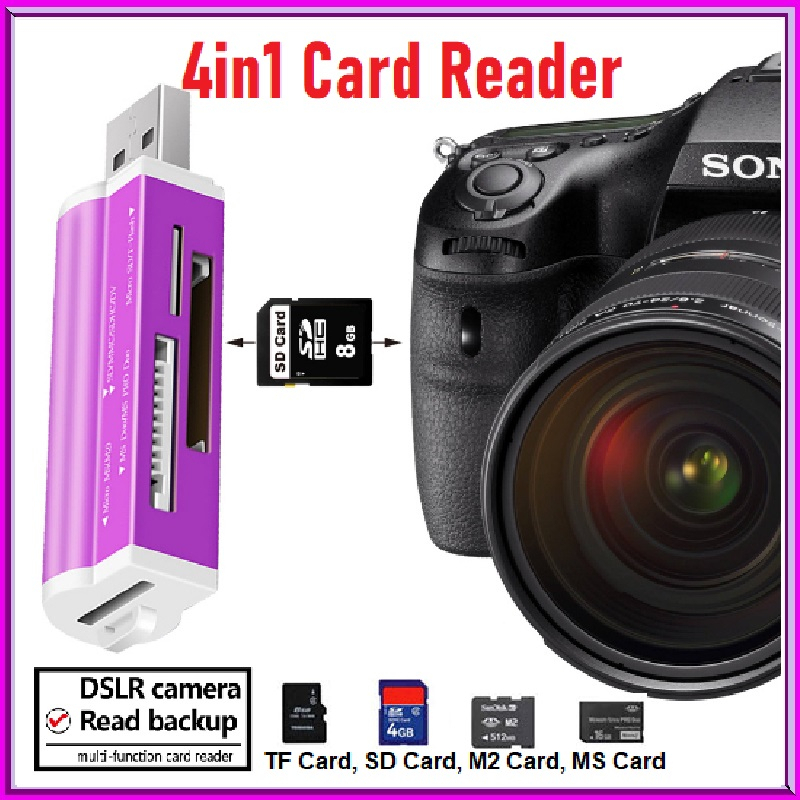 4in1 Memory Card Reader / Micro SD TF T-Flash Memory Card Reader / USB ...