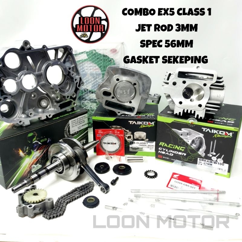 EX5 CLASS 1 RACING ENGINE COMBO SET SPEC 56MM JET ROD 3MM GASKET ...