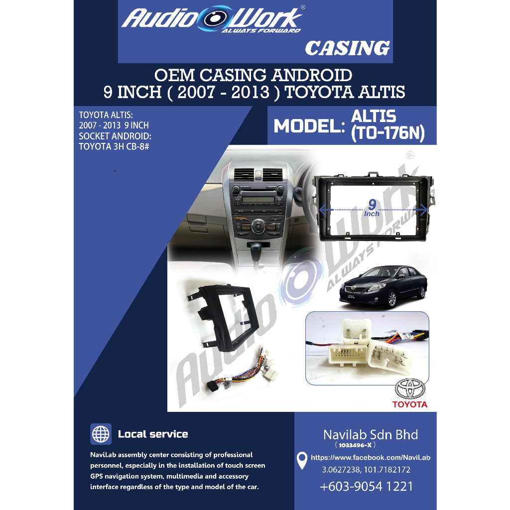 Toyota Corolla Altis 2007-2013 9 Inch Android Player Casing Ready Stock ...