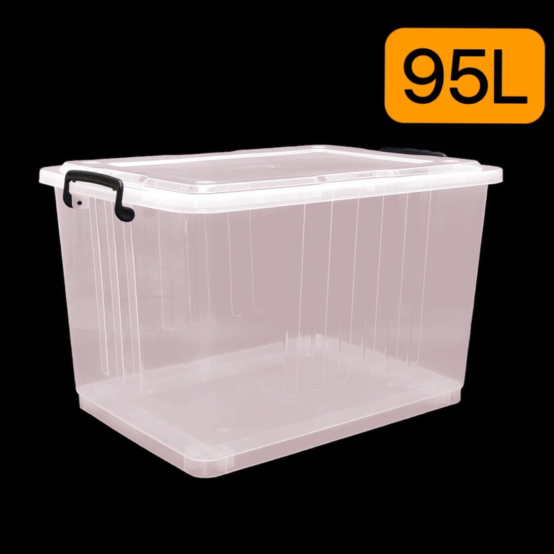 95L Big Clear Transparent Storage Box With Wheel SB026T / Bekas ...