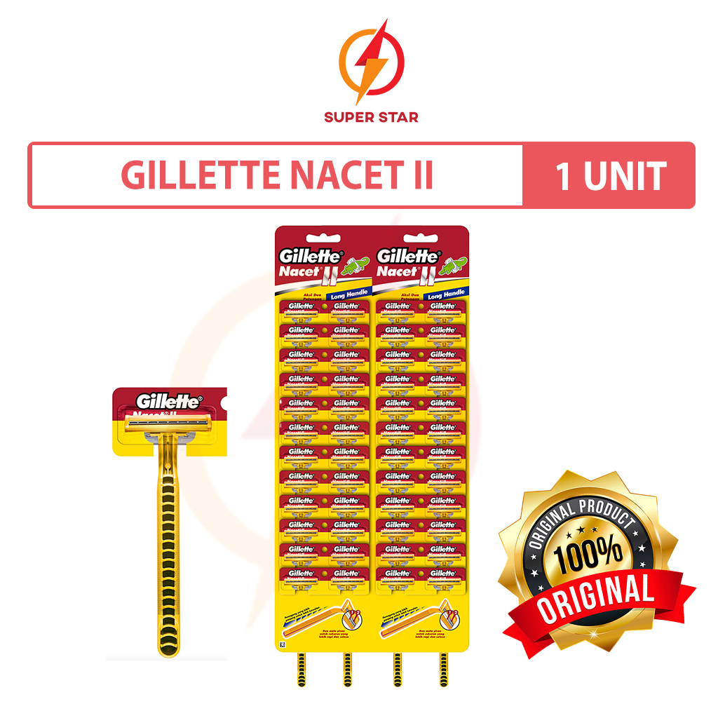 Gillette Nacet II / Nacet 2 Disposable Razor Original Pisau Cukur (1 ...