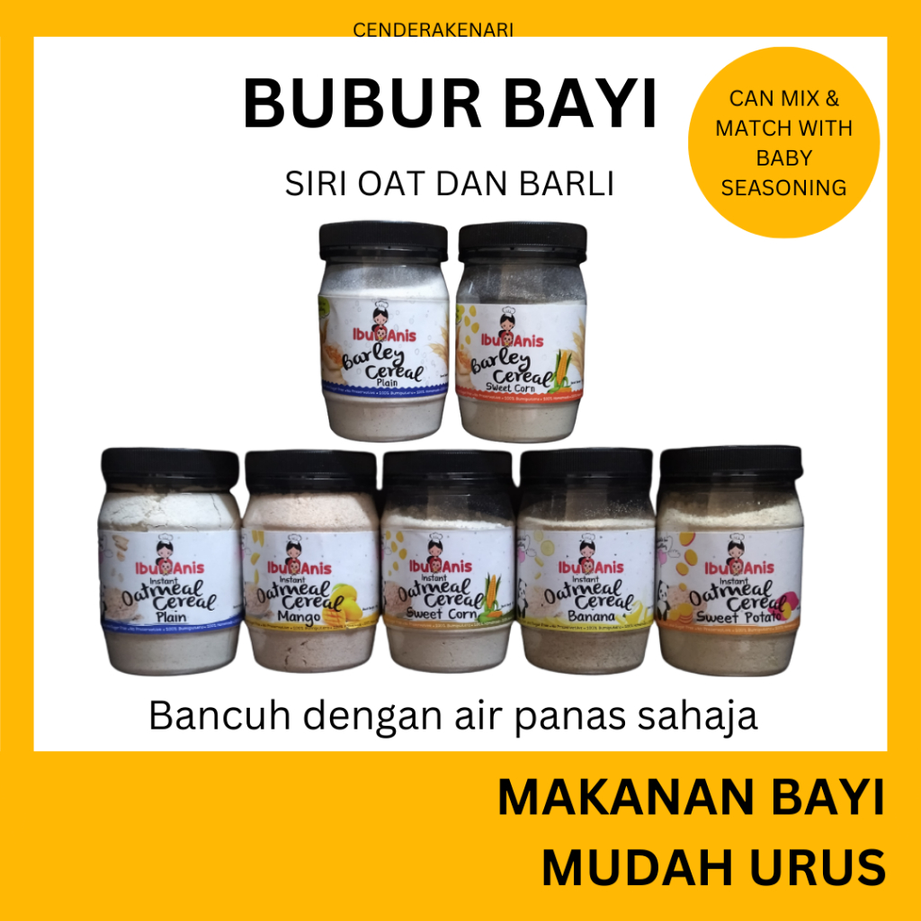 IBU ANIS BABY FOOD - INSTANT BABY CEREAL - Bubur halus Oatmeal and ...