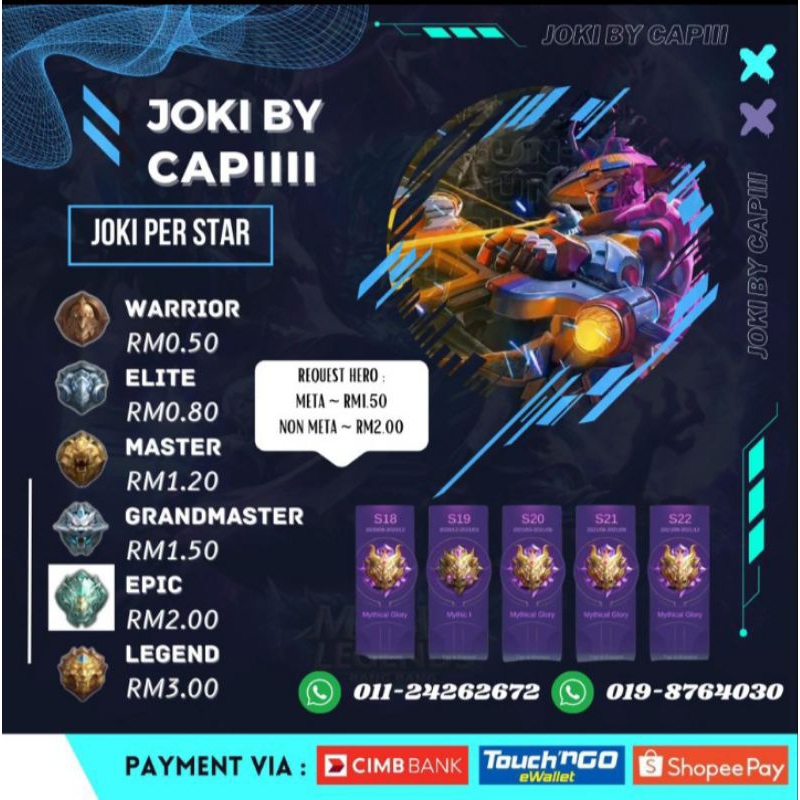 Boosting rank MLBB | Joki Mobile Legends | Shopee Malaysia