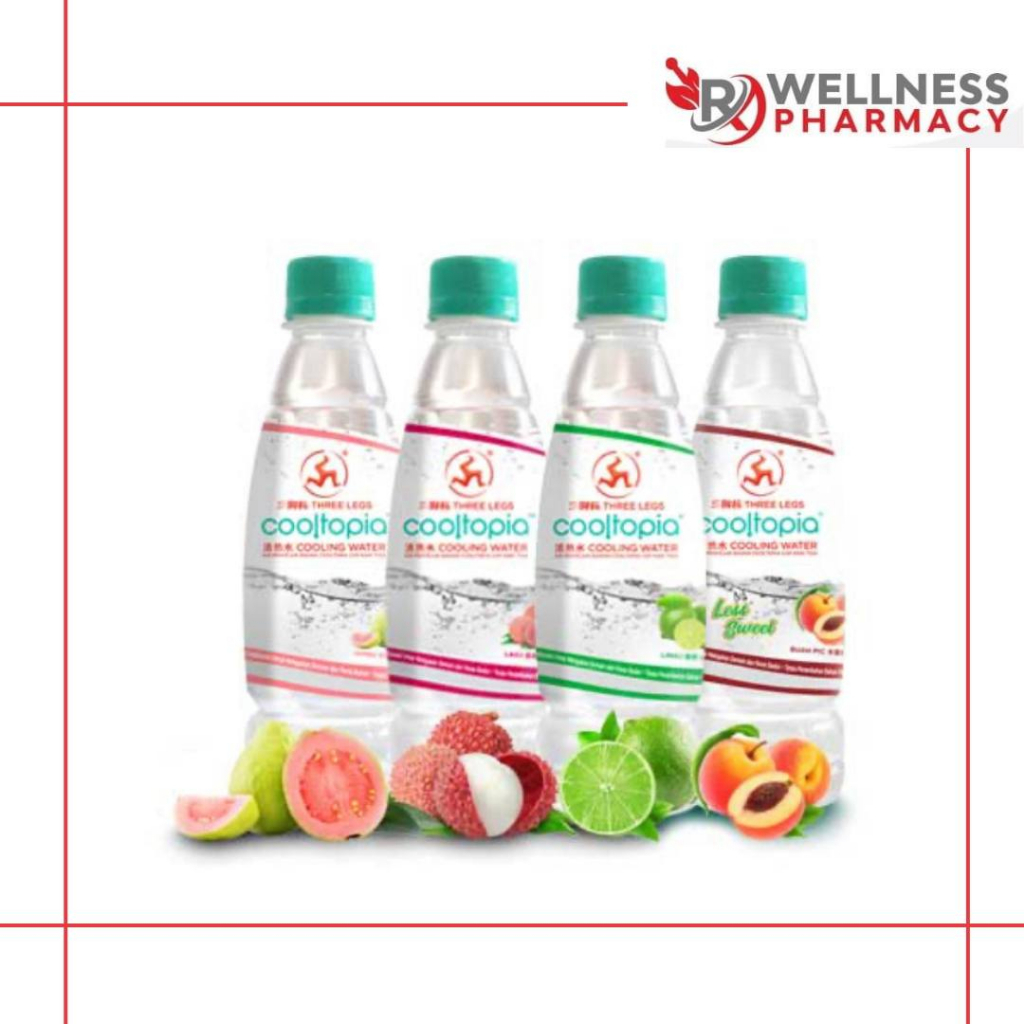 COOLTOPIA COOLING WATER || AIR PENYEJUK BADAN LYCHEE, LIME, GUAVA ...