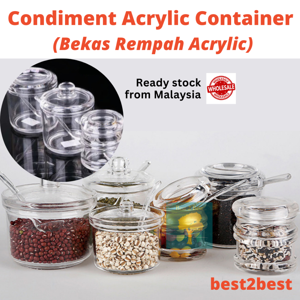 Transparent Condiment Container Acrylic Clear Chili Sauce Oil Sesame ...