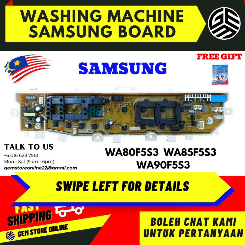 WA80F5S3 / WA85F5S3 / WA90F5S3 SAMSUNG Washing Machine PCB Board ...