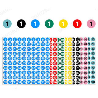 1cm 1-100 Small Size Number Flow Sticker Stick Label Consecutive Nombor ...