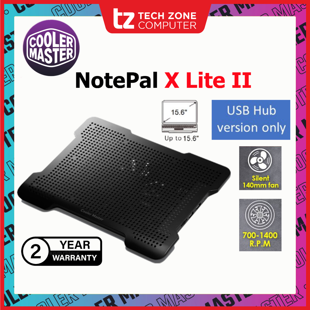 Cooler Master NotePal X-Lite II with USB Hub UP TO 15.6 Inch Laptop ...