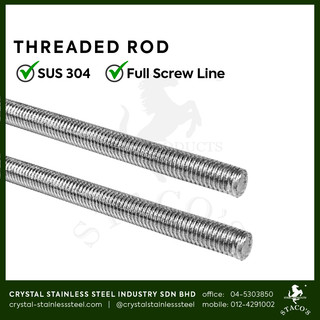 STACOS Stainless Steel 304 M8 Full Threaded Rod High Tensile Thread Rod ...