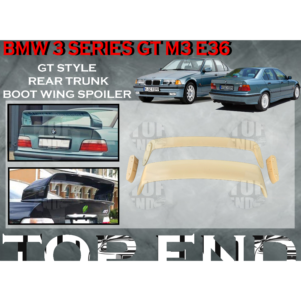 BMW E36 M3 M SPORT 3SERIES COUPE 2 DOOR 4 DOOR M3 BIG LOOK REAR SPOILER ...
