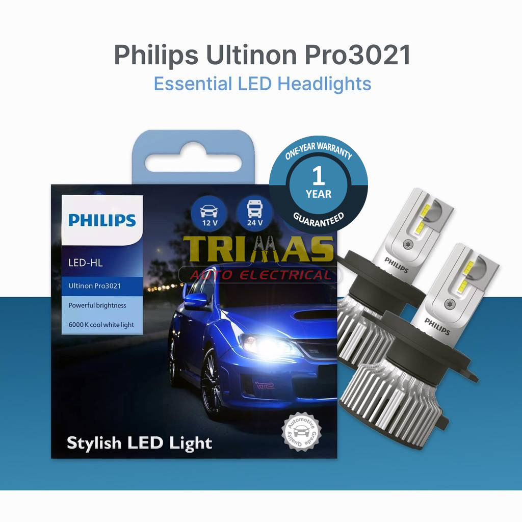 Philips Ultinon Essential LED Pro3021 H1 H4 H7 HB3 HB4 HIR2 H8 H11 H16 H3 Headlight Bulb Fog ...