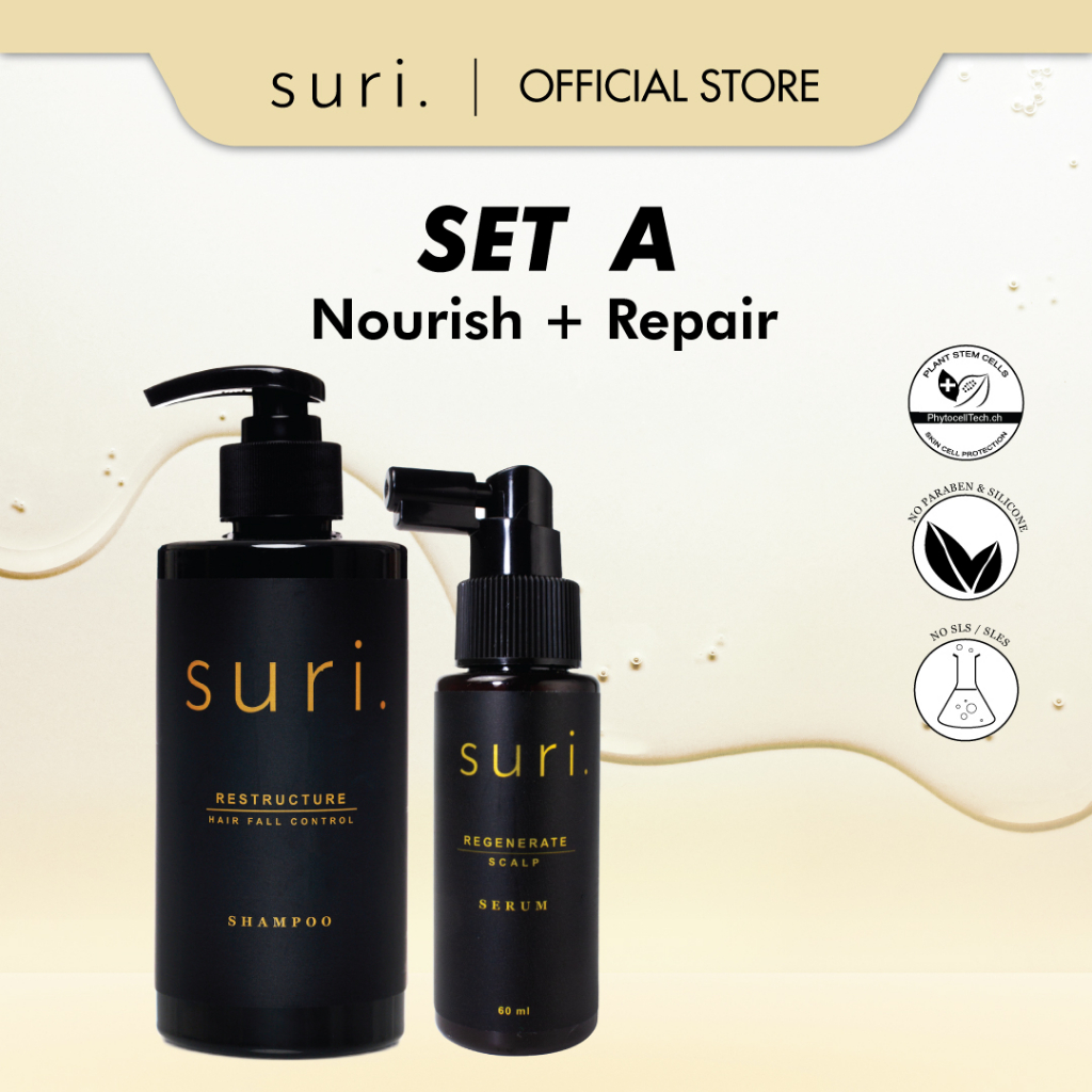 Suri Hair Fall Control Treatment Set A - Shampoo (300ml) + Scalp Serum ...