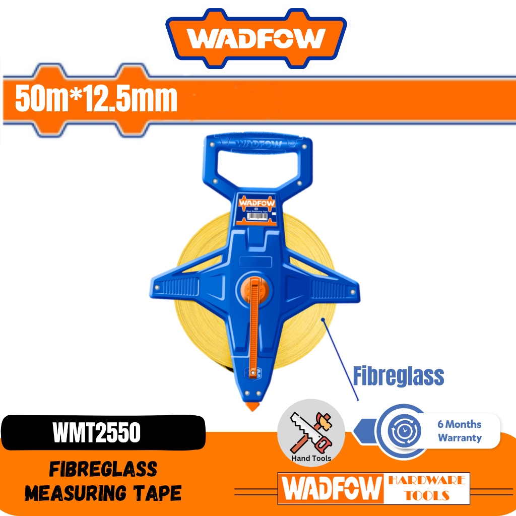 WADFOW Fibreglass Measuring Tape, Length: 50m & 100m, Width: 12.5mm ...