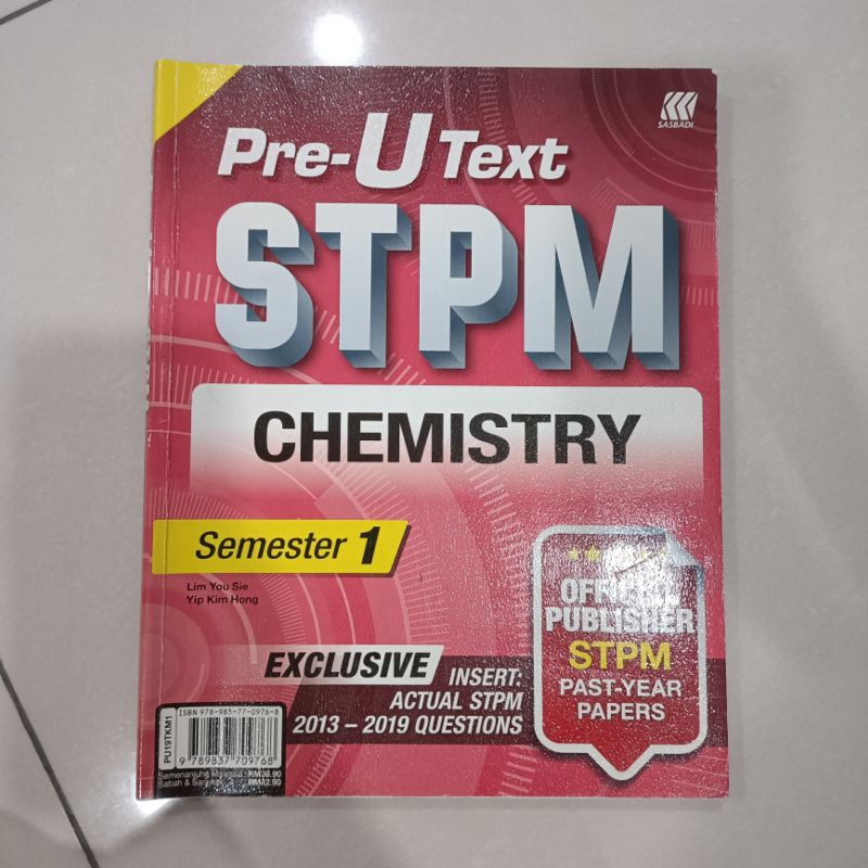 Pre U Text Stpm Chemistry Sem1 Textbook Reference Book Chem Shopee