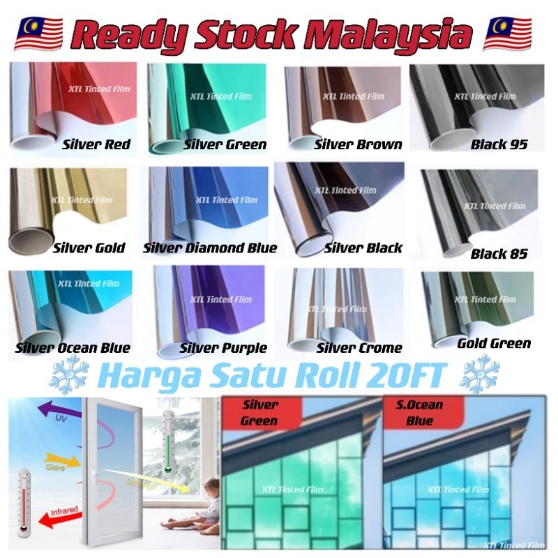 ×NO COD TQ× Tinted Rumah Size Siap Potong/Tinted Tingkap Rumah/Tinted ...