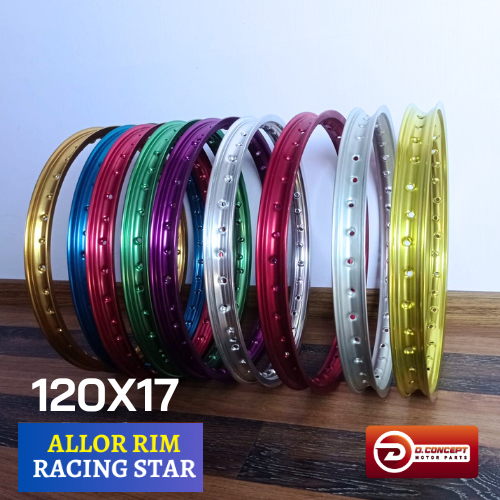 🔥ALLOY UNIVERSAL🔥RIM Racing Star WM120 x 17 (9 COLORS) (36 Spoke Lubang ...