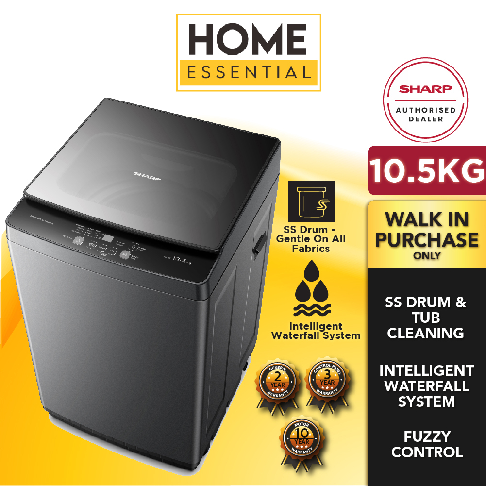 Sharp 10.5KG Full Auto Top Load Washing Machine ESX1021 | Washer ...
