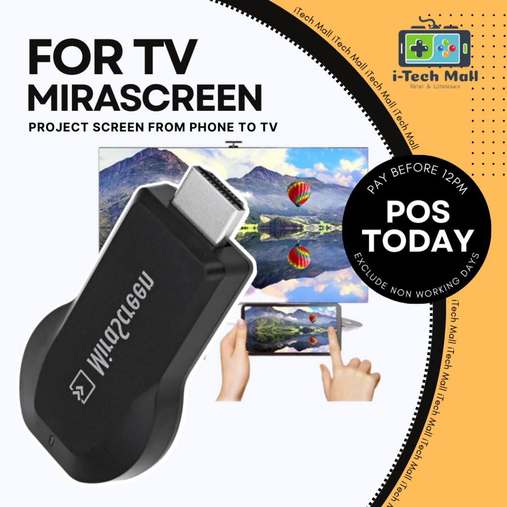 MIRASCREEN Phone Screen Mirroring to TV WiFi Display HDMI Pembesar ...