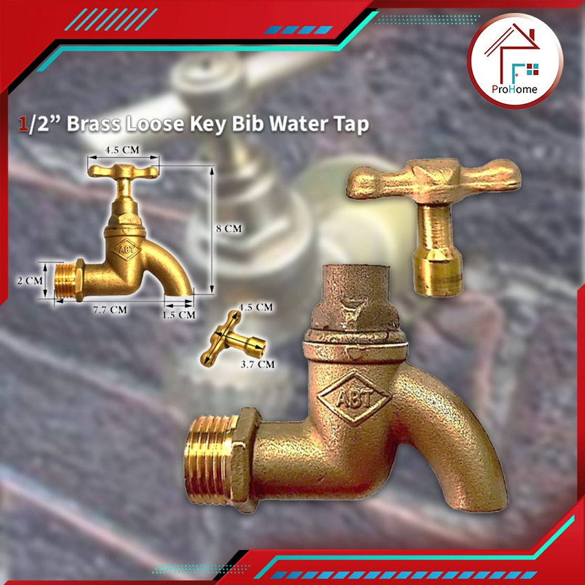 1/2” Loose Key Bib Water Pipe Tap 100% Brass / Kepala Pancor Air ...