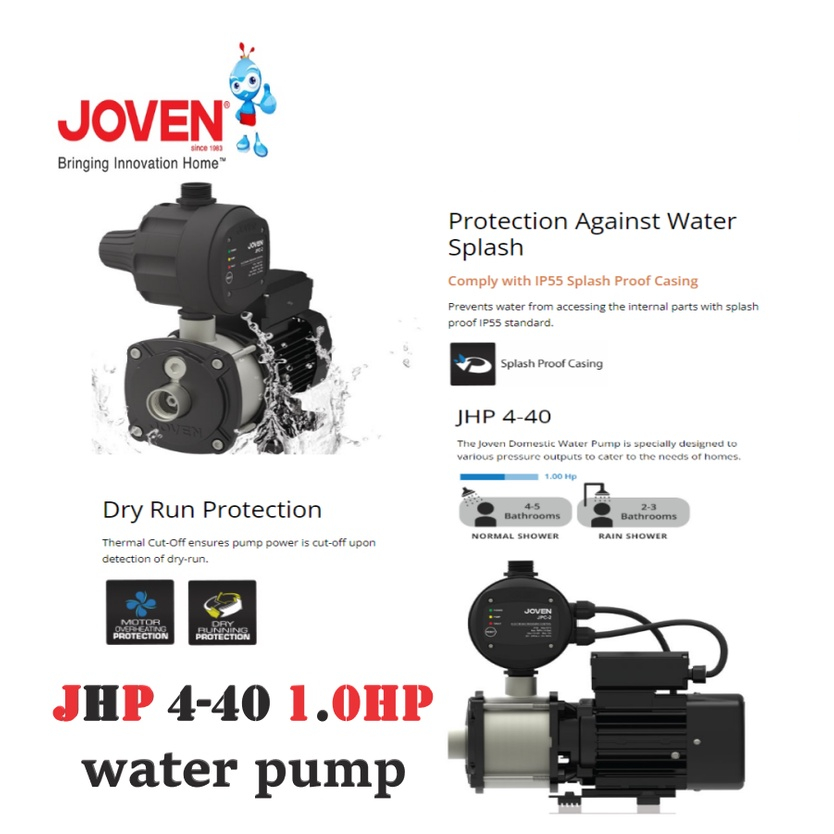 Joven Automatic Domestic Water Pump JHP 4-40 (1HP) | Shopee Malaysia