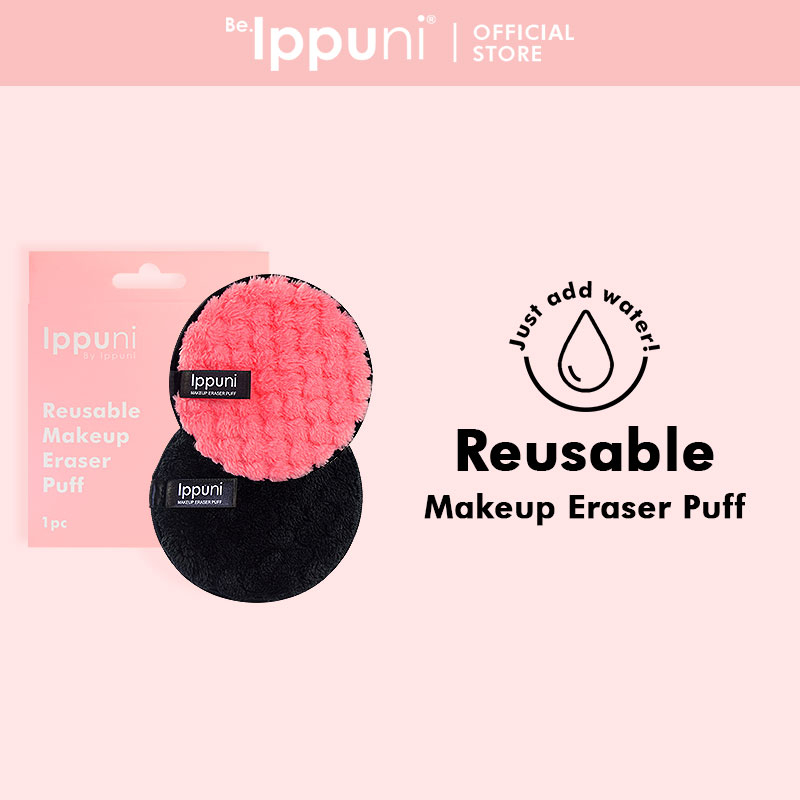 IPPUNI Reusable Microfiber Makeup Eraser Puff Washable Face Cleansing ...