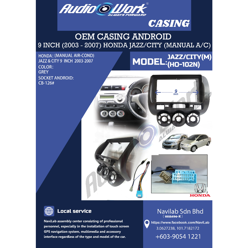Honda City 2003-2007 Honda Jazz 2003-2007 9 Inch Android Player Casing ...