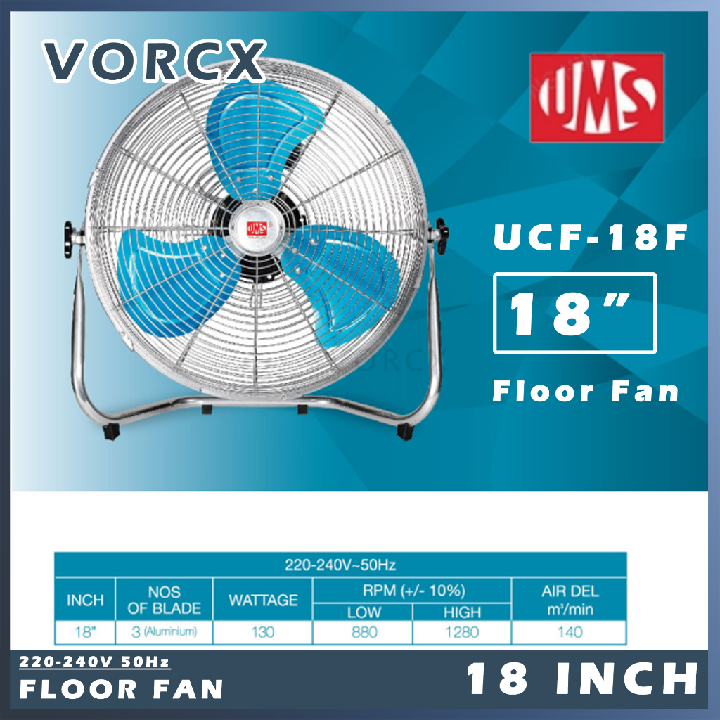 UMS UCF-18F 18" Inch Heavy Duty Industrial Floor Fan | Shopee Malaysia