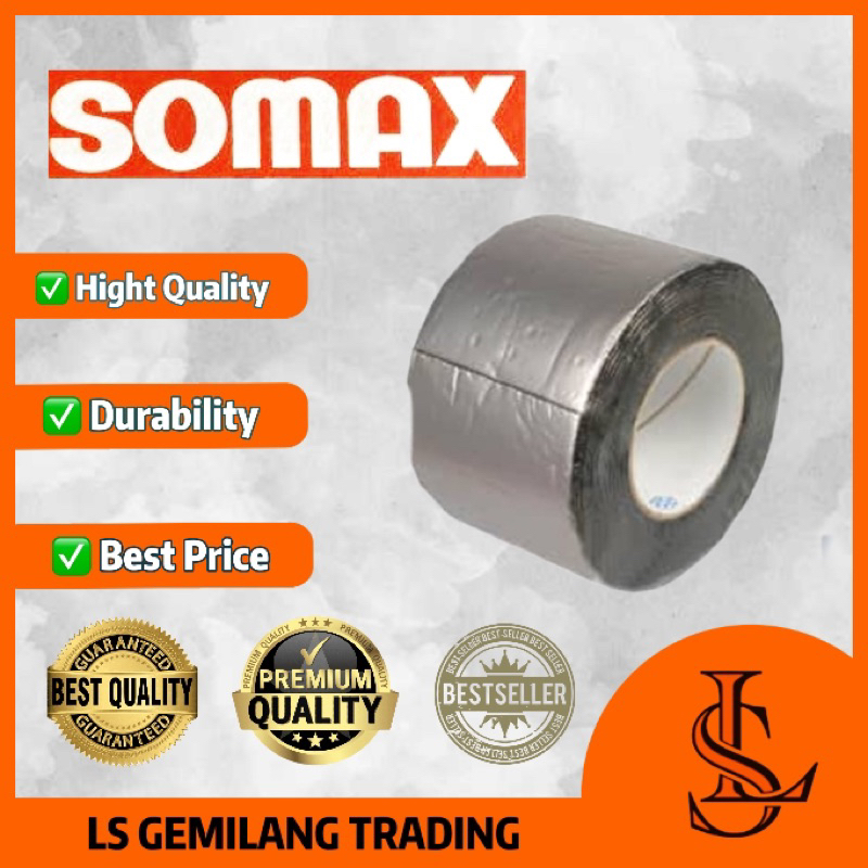 SOMAX 2202 WEATHER SEAL ALUMINIUM/BITUMEN FLASHING TAPE (10m=32 feet) long | Shopee Malaysia