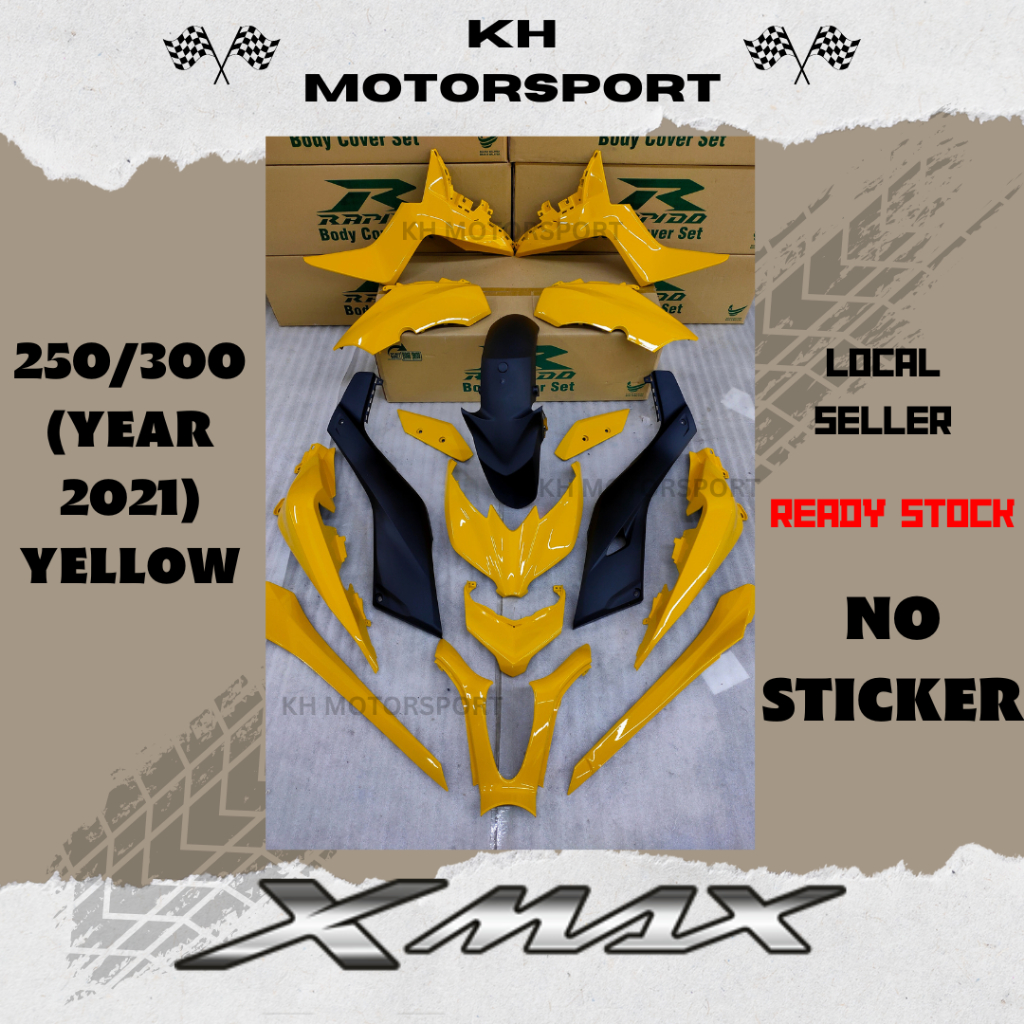 YAMAHA XMAX 250/300 (YEAR 2021) YELLOW COVERSET (NO STICKER/AIRBRUSH ...