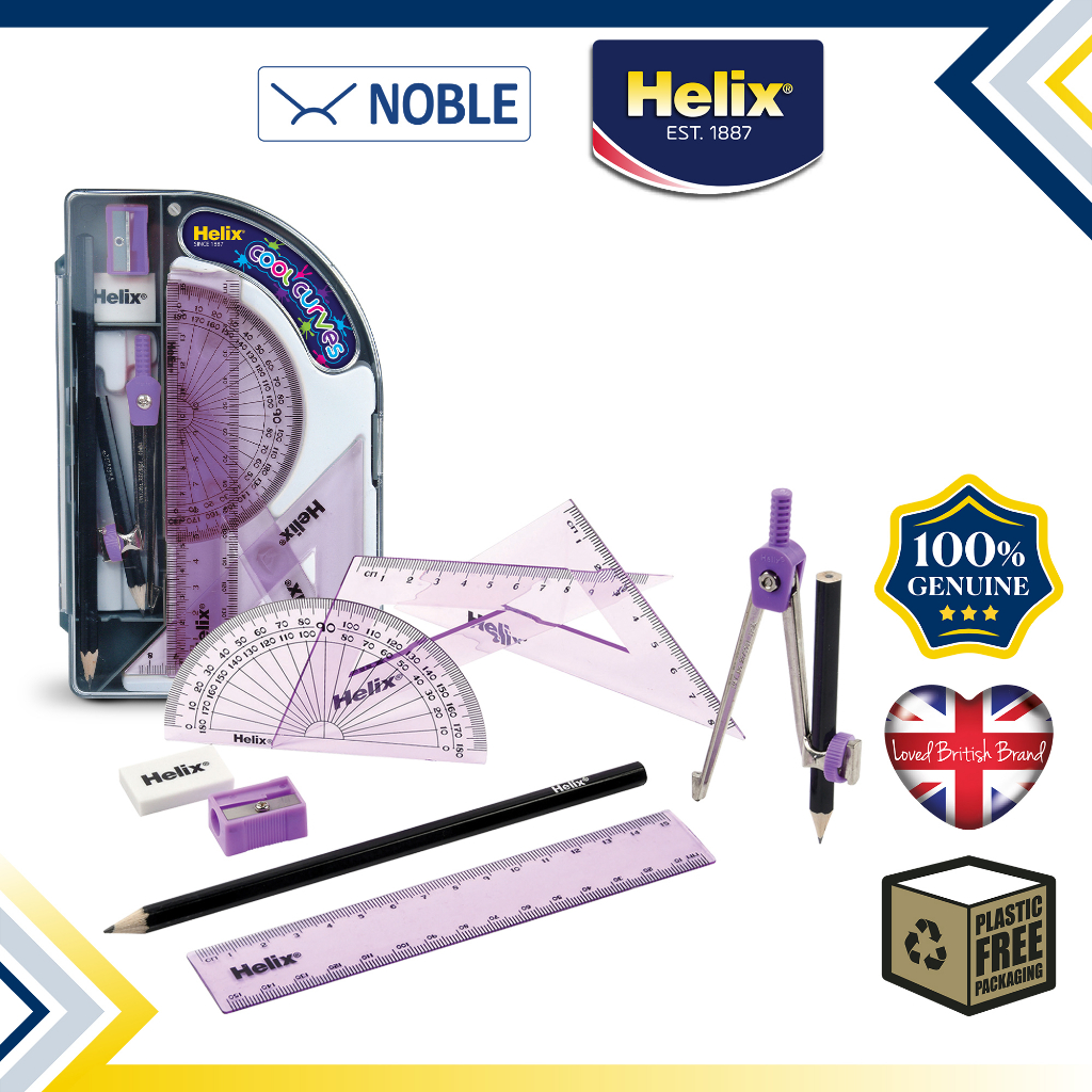 Helix Cool Curves Maths Set Innovative Design Compass Set | Shopee Malaysia