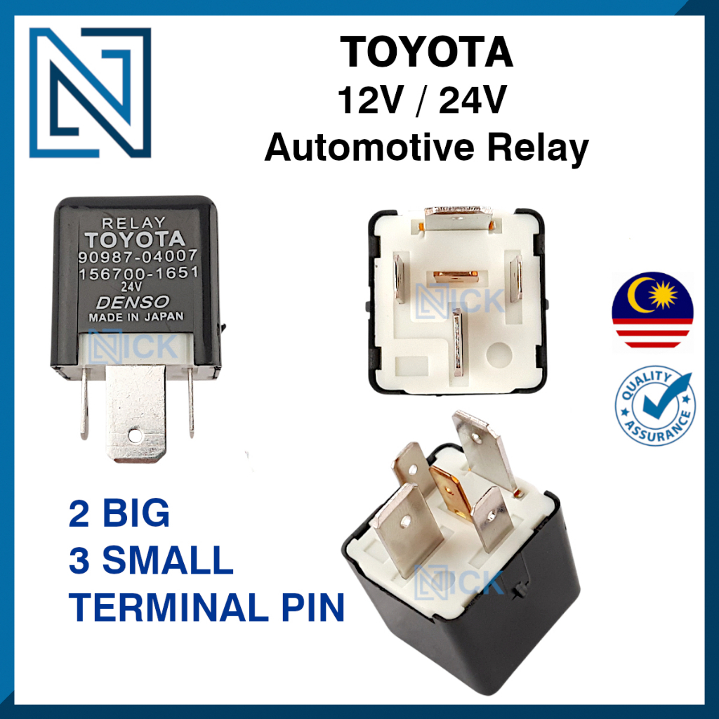 TOYOTA 2 Big 3 Small Pin 12V / 24V Car Lorry Automotive Relay 2B3S ...