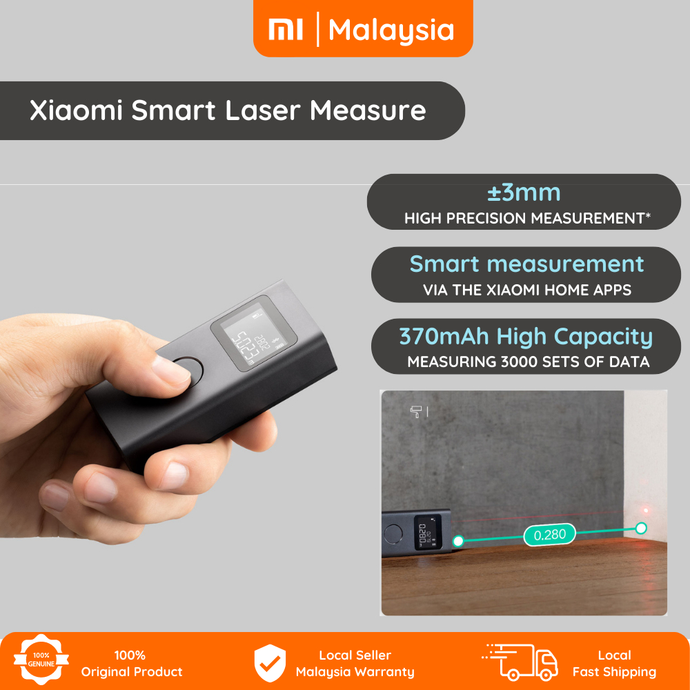 Xiaomi Smart Laser Measure | One-tap real-time measurement | 3mm high ...