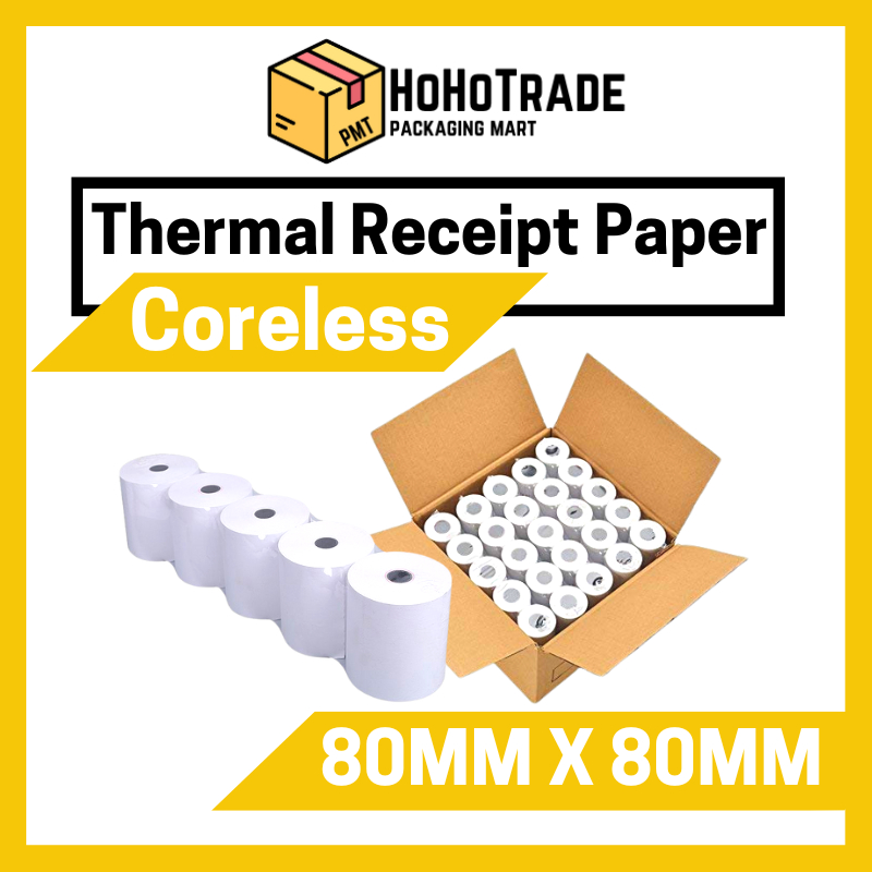 Invoice Ready - 80mm(100Roll) Coreless Thermal Receipt Paper Roll Grab ...