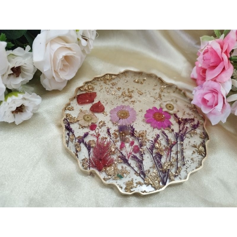 Resin Floral Coasters/Original dried flowers Coasters/Customized floral ...