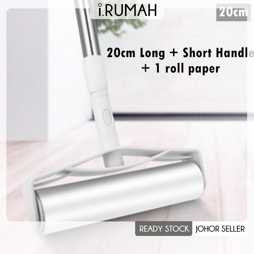 【i.Rumah】Long Handle Sticky Hair Rod Roller Floor Mops Tearable Clothes ...