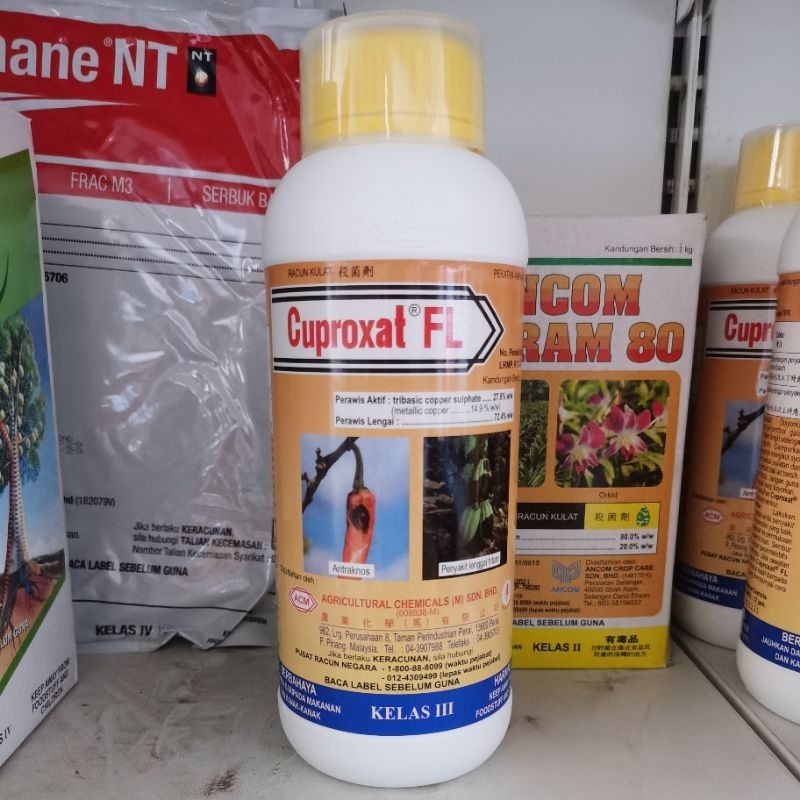 1 Liter ACM CUPROXAT FL tribasic copper sulphate racun antraknos bulb ...