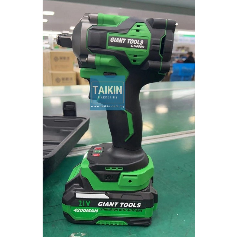 Cordless 1/2'' DR Impact Wrench Lithium Giant Tools GT-680N GT680N ...