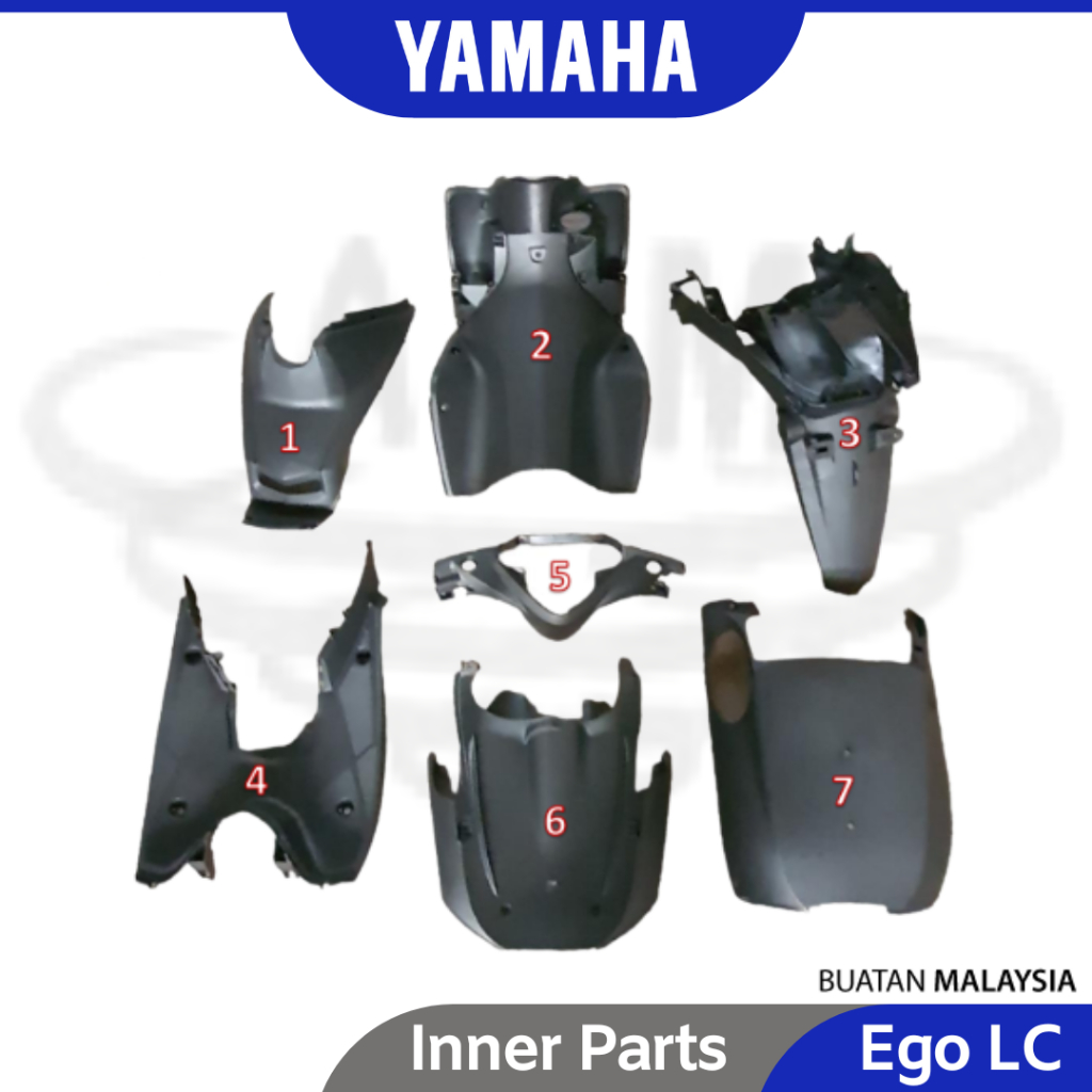 YAMAHA Ego LC Carburetor Full Set Inner Non Color Body Parts Cover Coverset Ego LC Carb - 7 Pcs ...